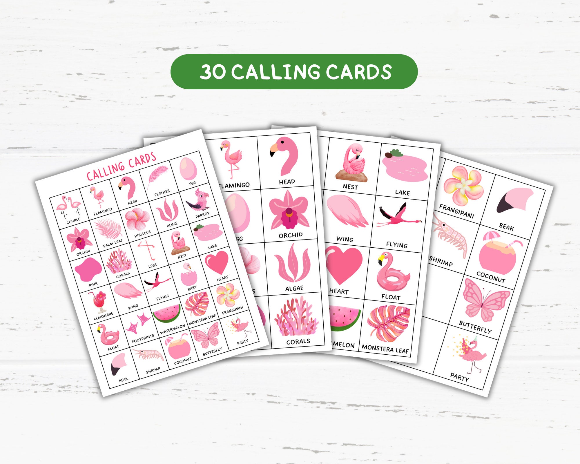 Flamingo Bingo Cards Printable, Pink Flamingo Games, Flamingo Party ...