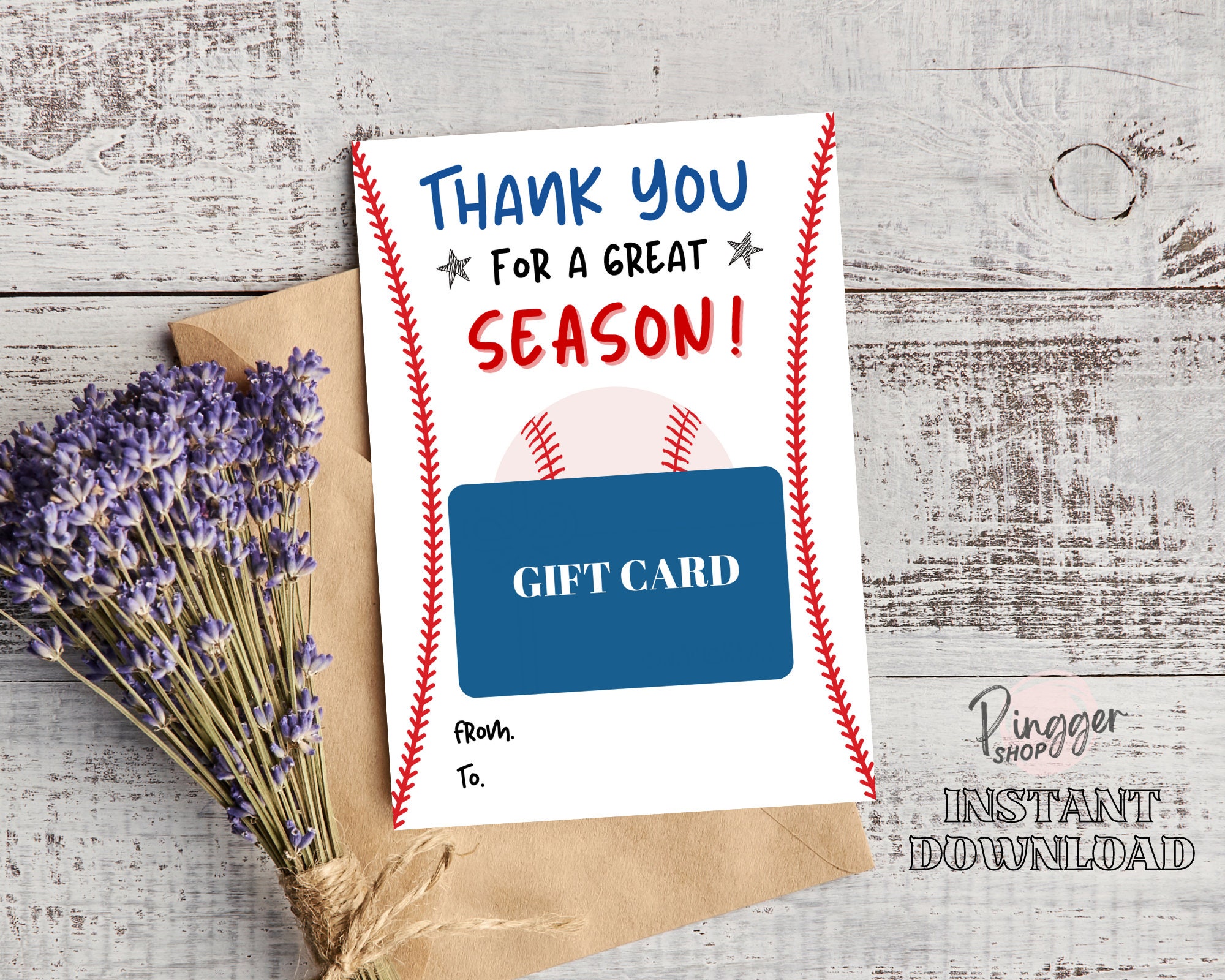 Baseball Coach Gift Card Holder, Baseball Coach Thank You Card, Thank ...