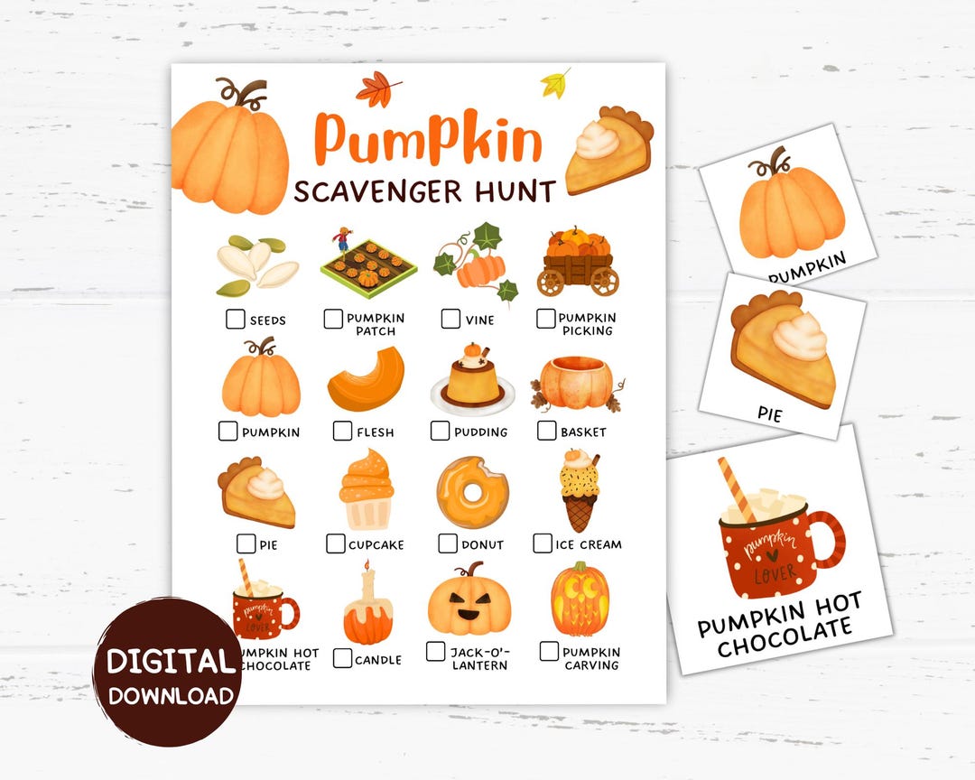 Pumpkin Scavenger Hunt, Fall Scavenger Hunt, Fall Activities, Autumn ...