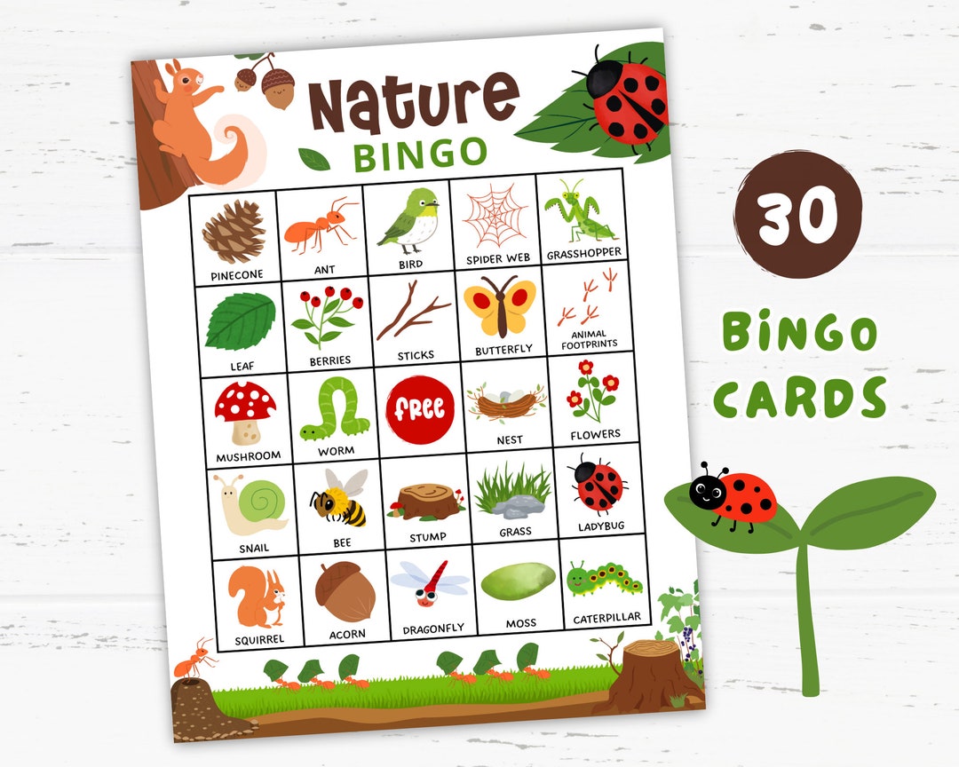 Nature Bingo Cards Printable, Nature Games, Nature Activities, Nature ...