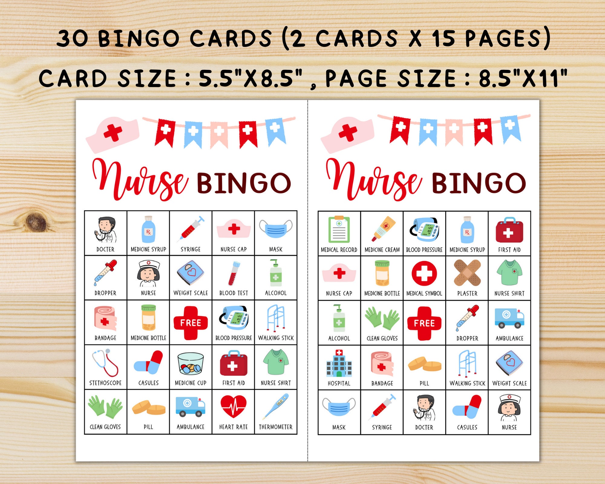Nurse Bingo Cards Printable, Medical Bingo, Doctor Bingo, Nurse Games ...