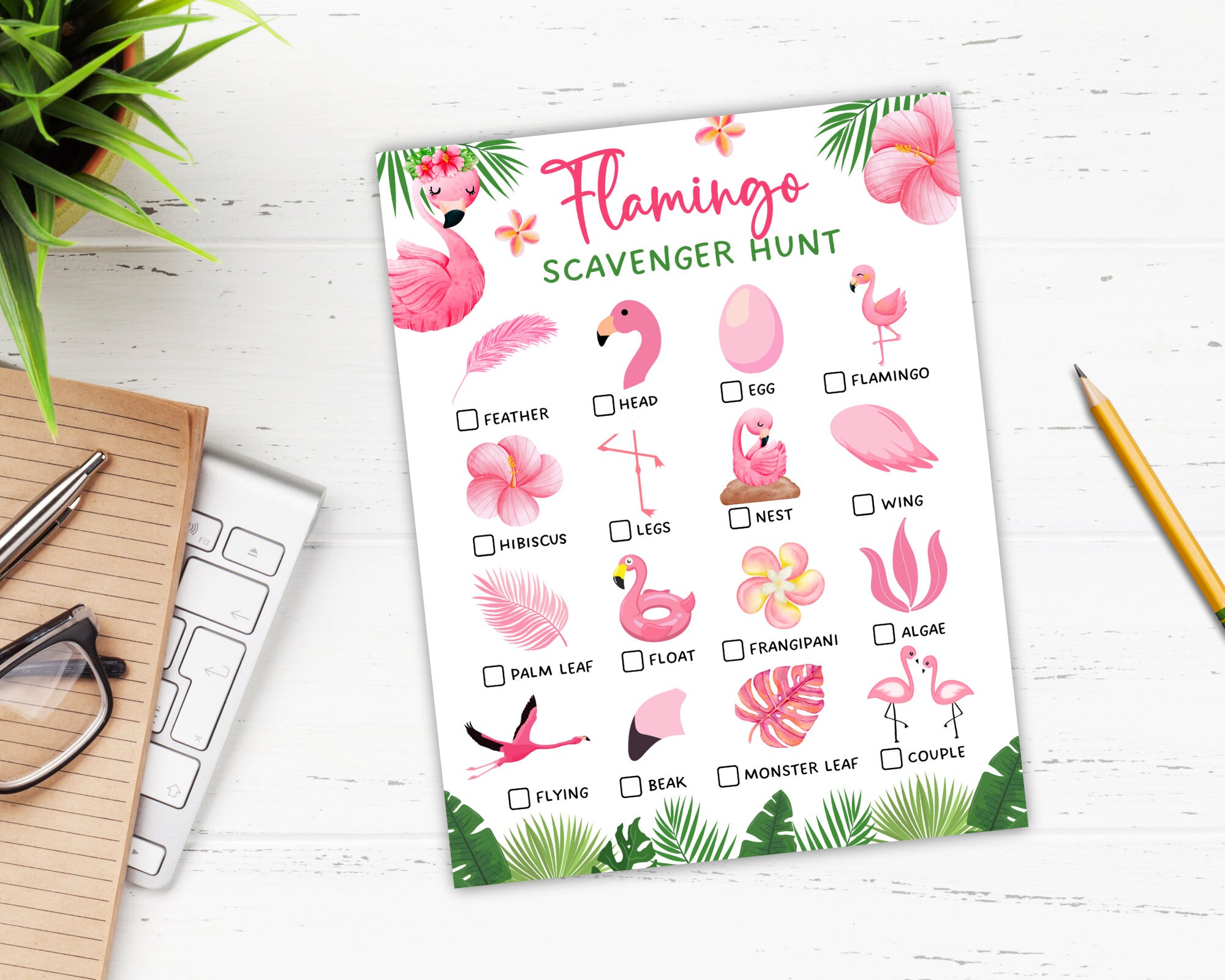 Flamingo Scavenger Hunt Printable, Flamingo Games, Summer Activities ...