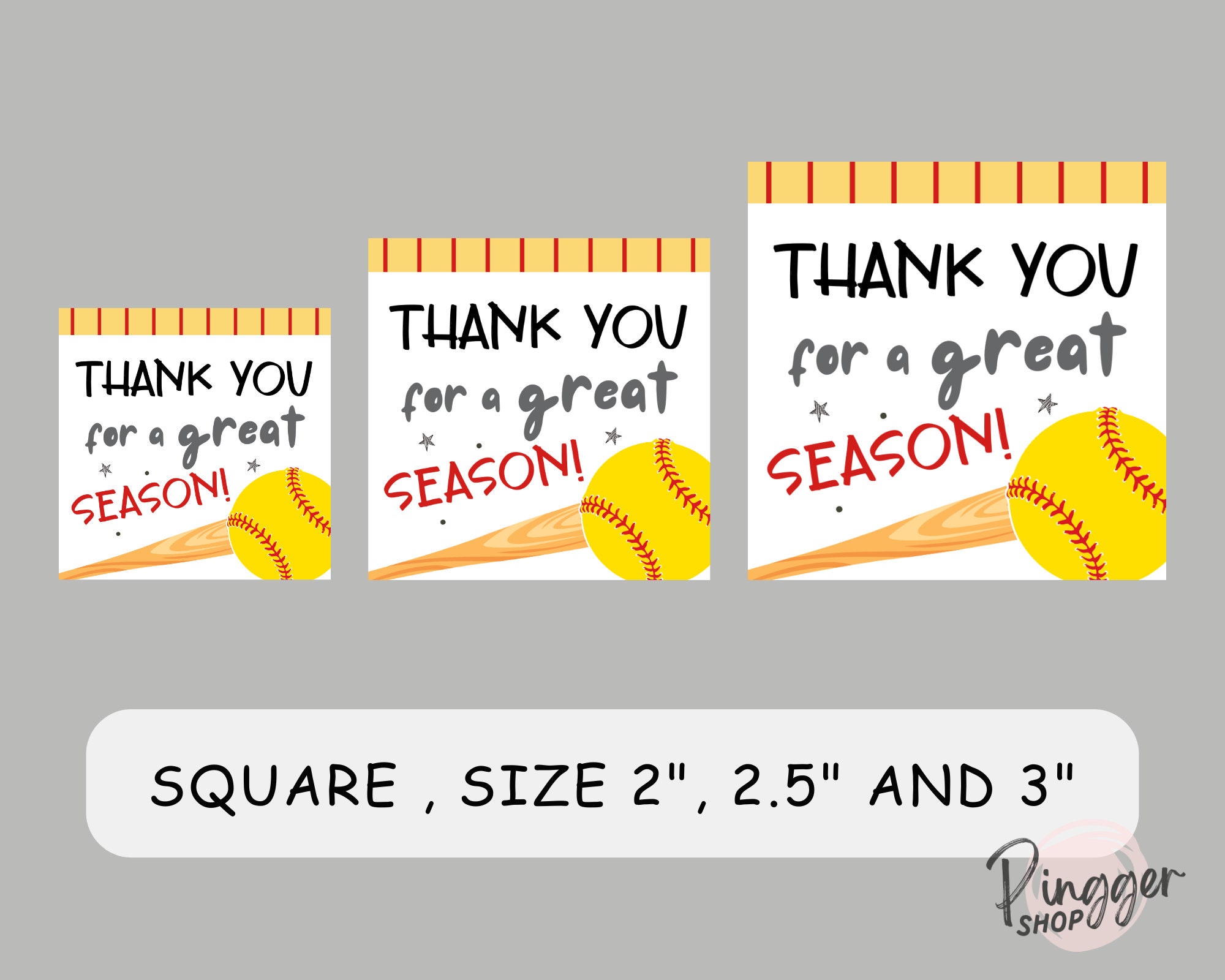 Thank You for a Great Season, Softball Thank You Tag Printable ...