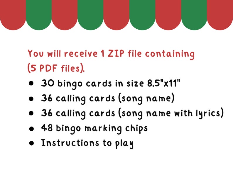 Christmas Songs Bingo Cards Printable Christmas Music Bingo - Etsy