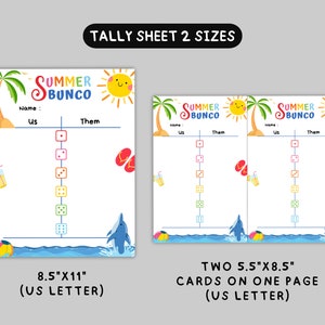 Summer Bunco Score Cards Printable, Summer Bunco Sheet, Summer Bunco ...