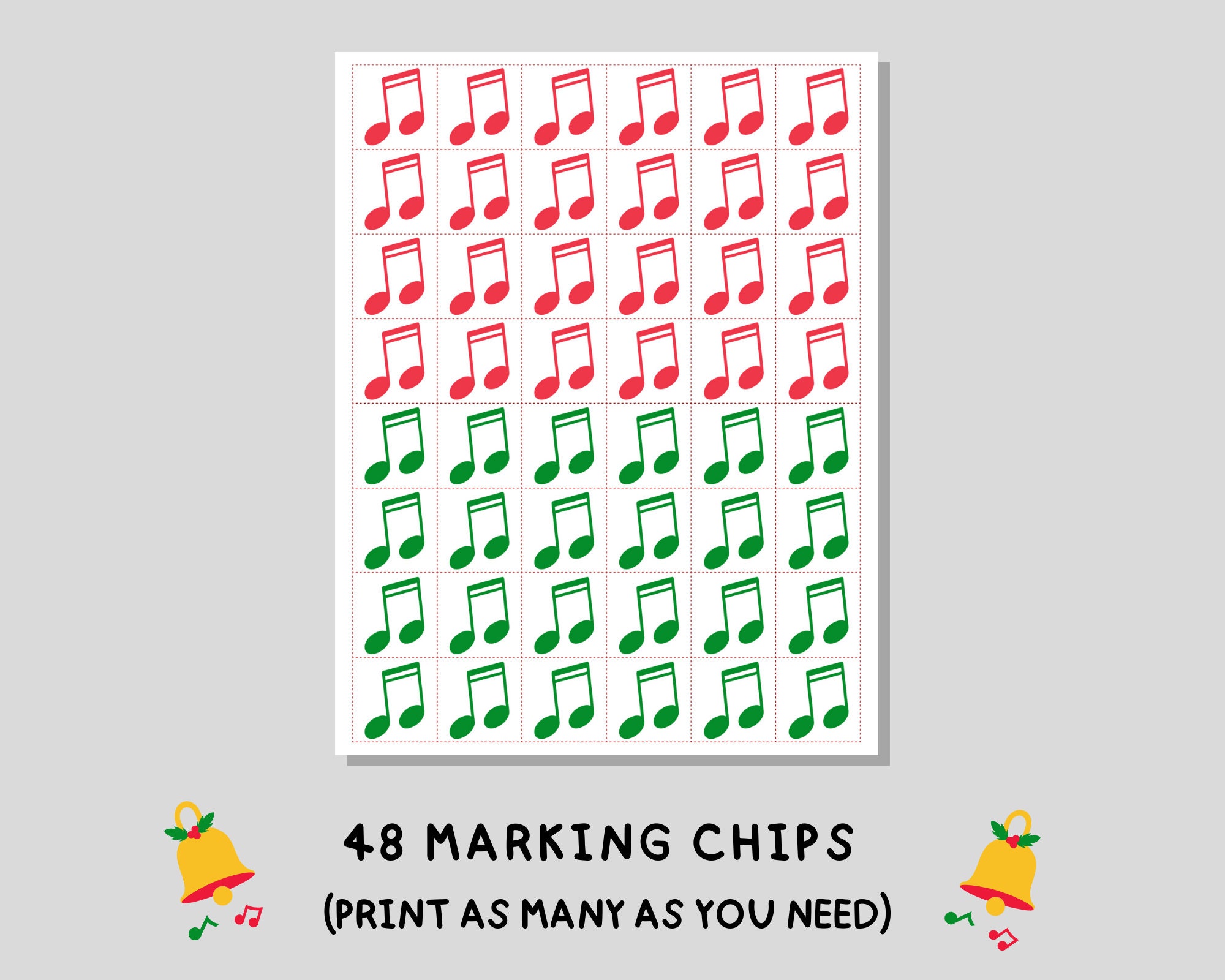 Christmas Songs Bingo Cards Printable Christmas Music Bingo - Etsy