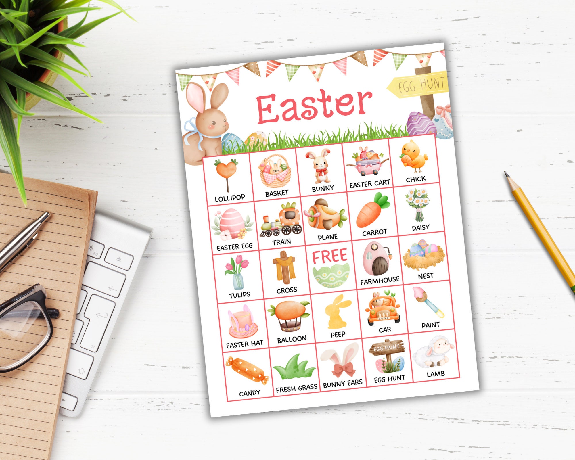 Easter Bingo Cards Printable, Easter Games for Kids and Adults, Easter ...