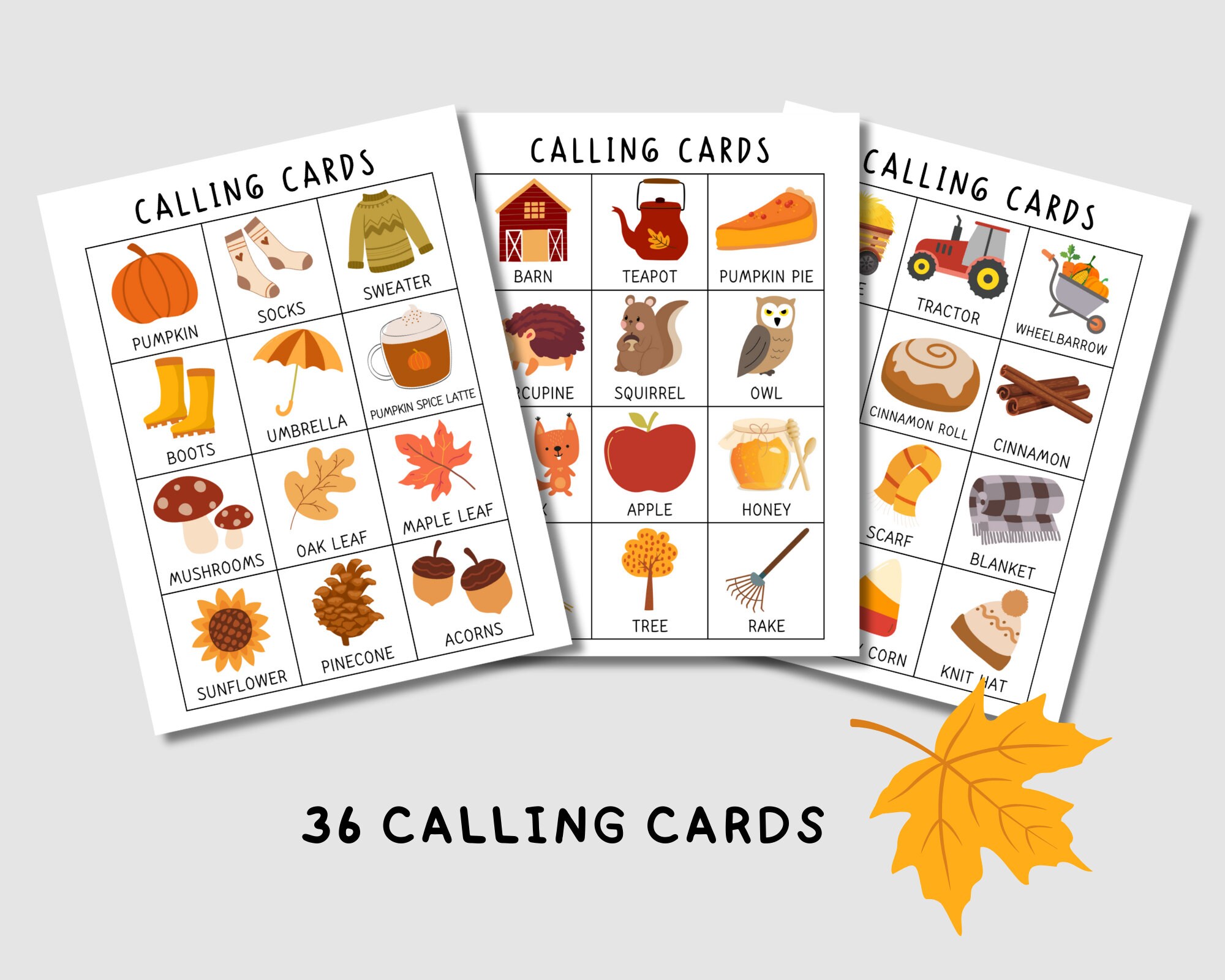Fall Bingo Cards Printable, Fall Games Printable, Fall Activity Sheets ...