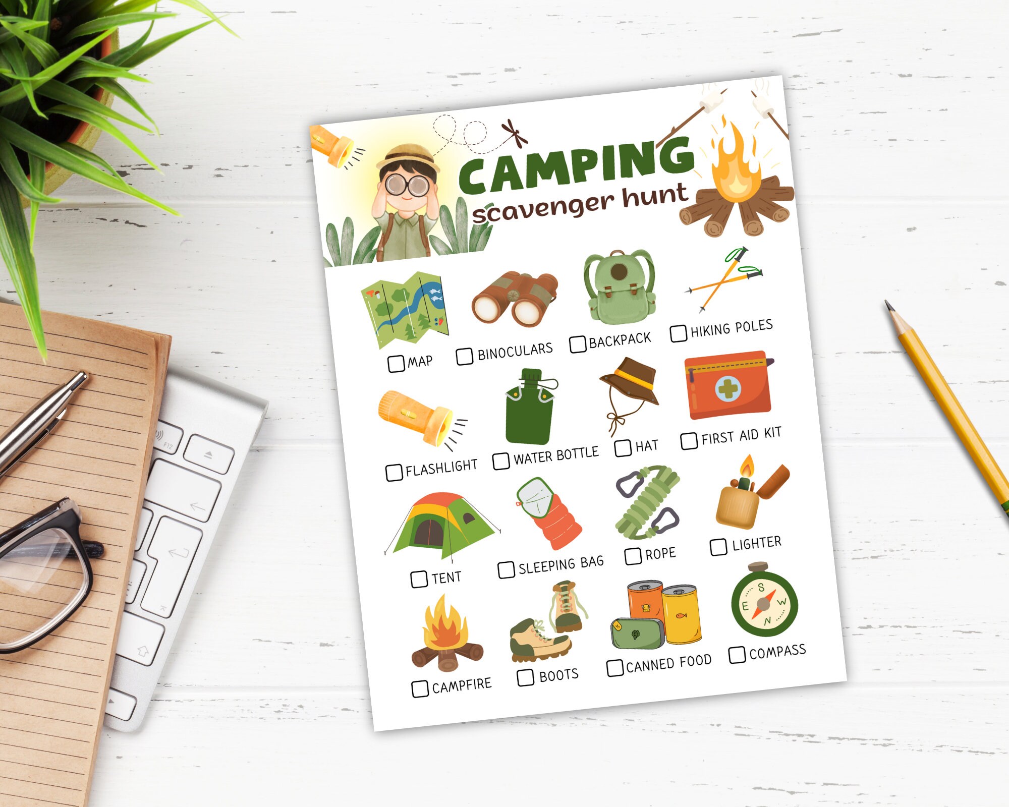 Camping Scavenger Hunt Printable, Camping Games for Kids, Teens ...
