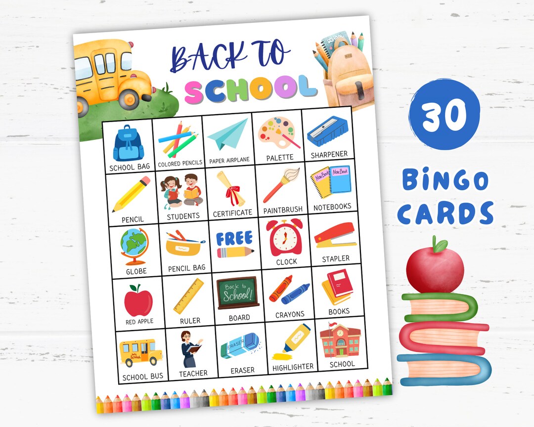 Back to School Bingo Cards Printable, School Bingo, Back to School ...