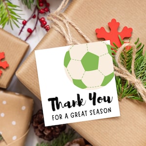 Thank You Coach Soccer Tags, Thank You for A Great Season Soccer Coach ...