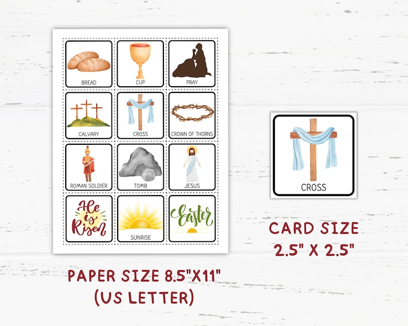 Resurrection Memory Game Printable, Christian Memory Cards, Christian ...