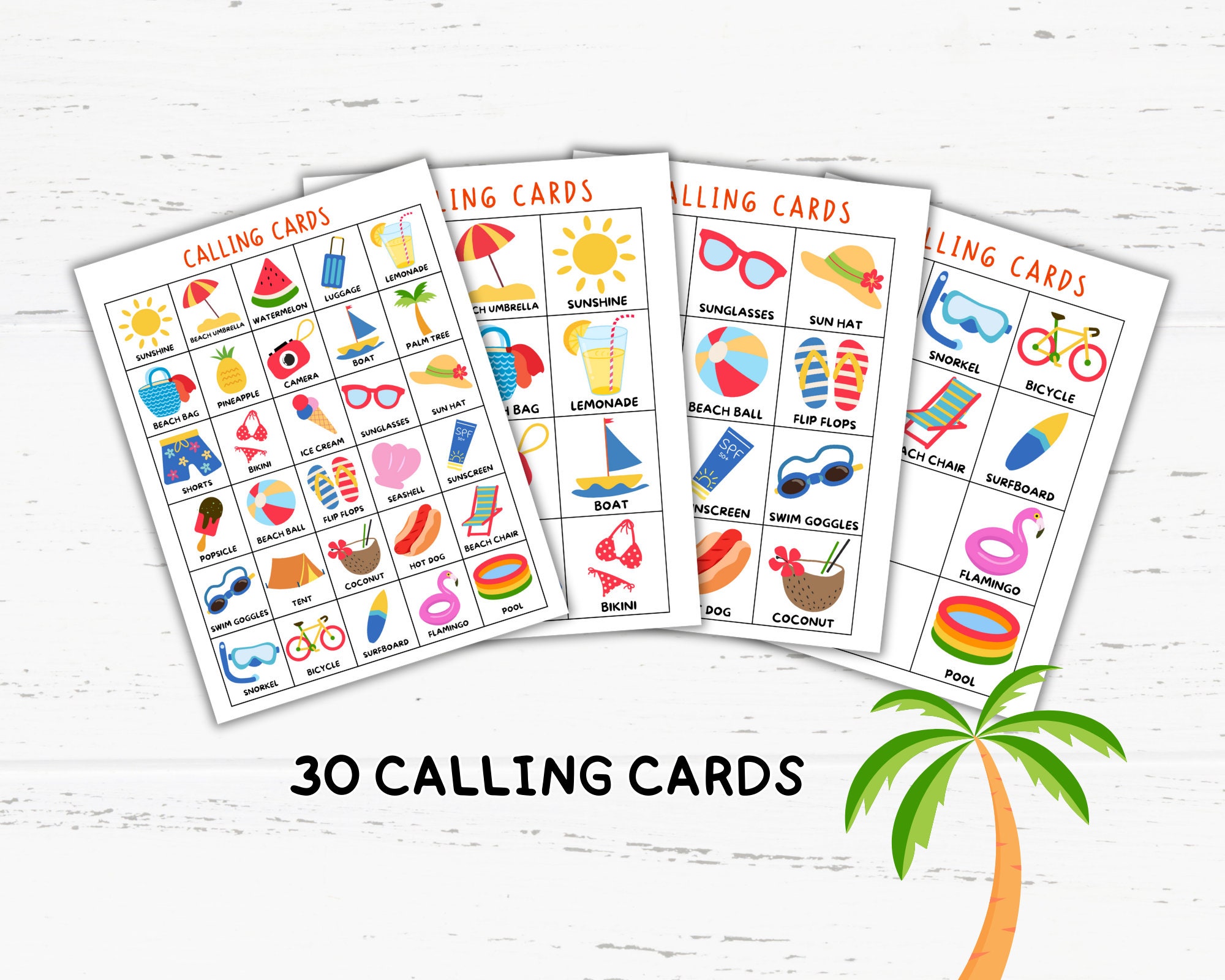 Summer Bingo Cards Printable, Summer Activities, Summer Games ...