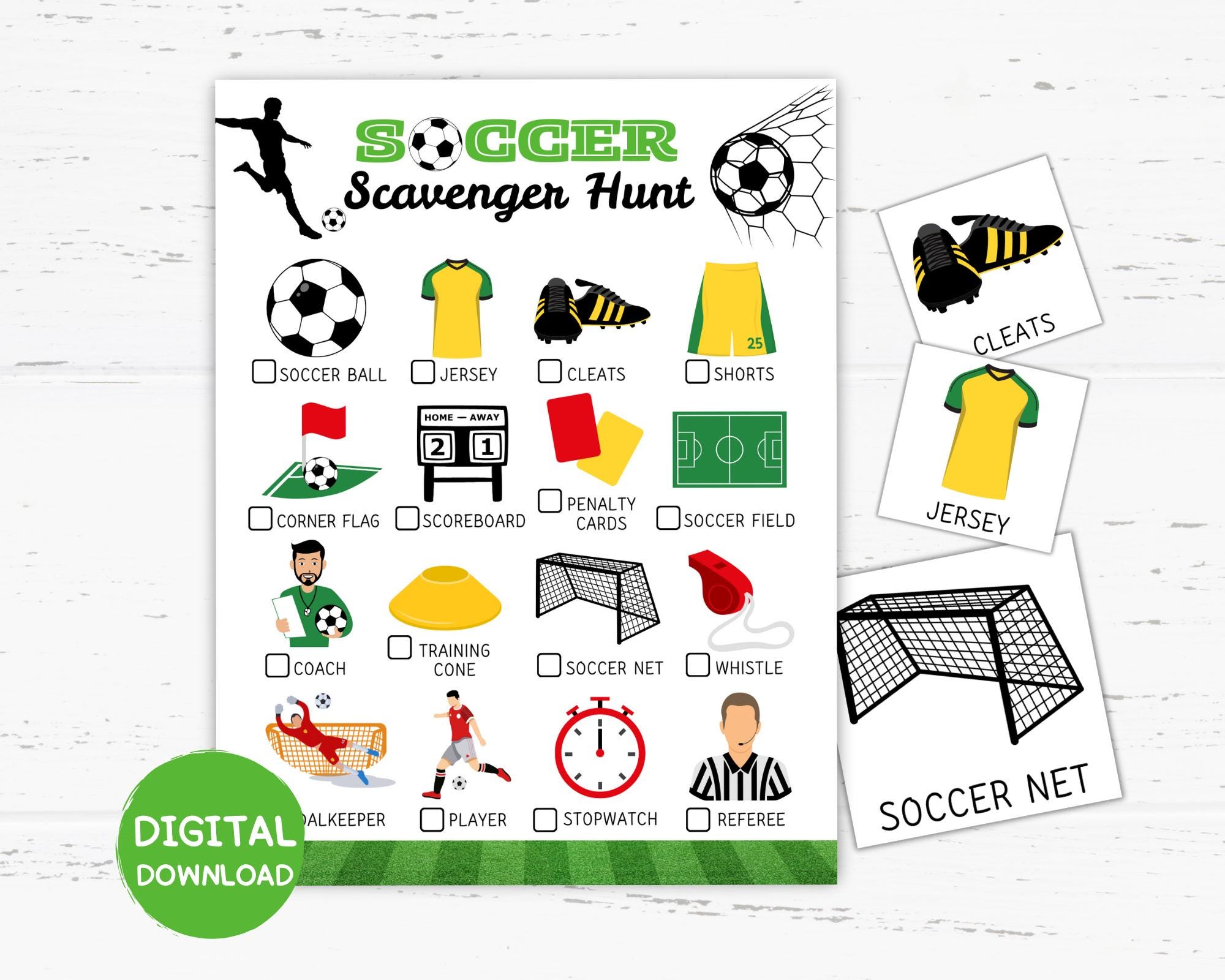 Soccer Scavenger Hunt Game Printable, Soccer Games, Soccer Activities ...