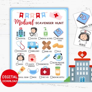 Medical Scavenger Hunt Printable, Nurse Doctor Scavenger Hunt, Indoor ...