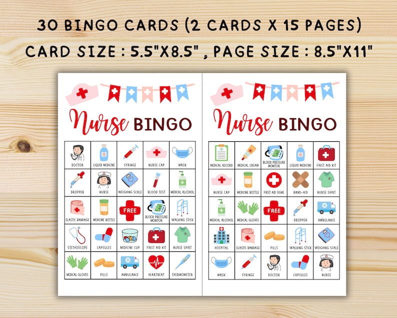 Nurse Bingo Cards Printable, Medical Bingo, Doctor Bingo, Nurse Games ...