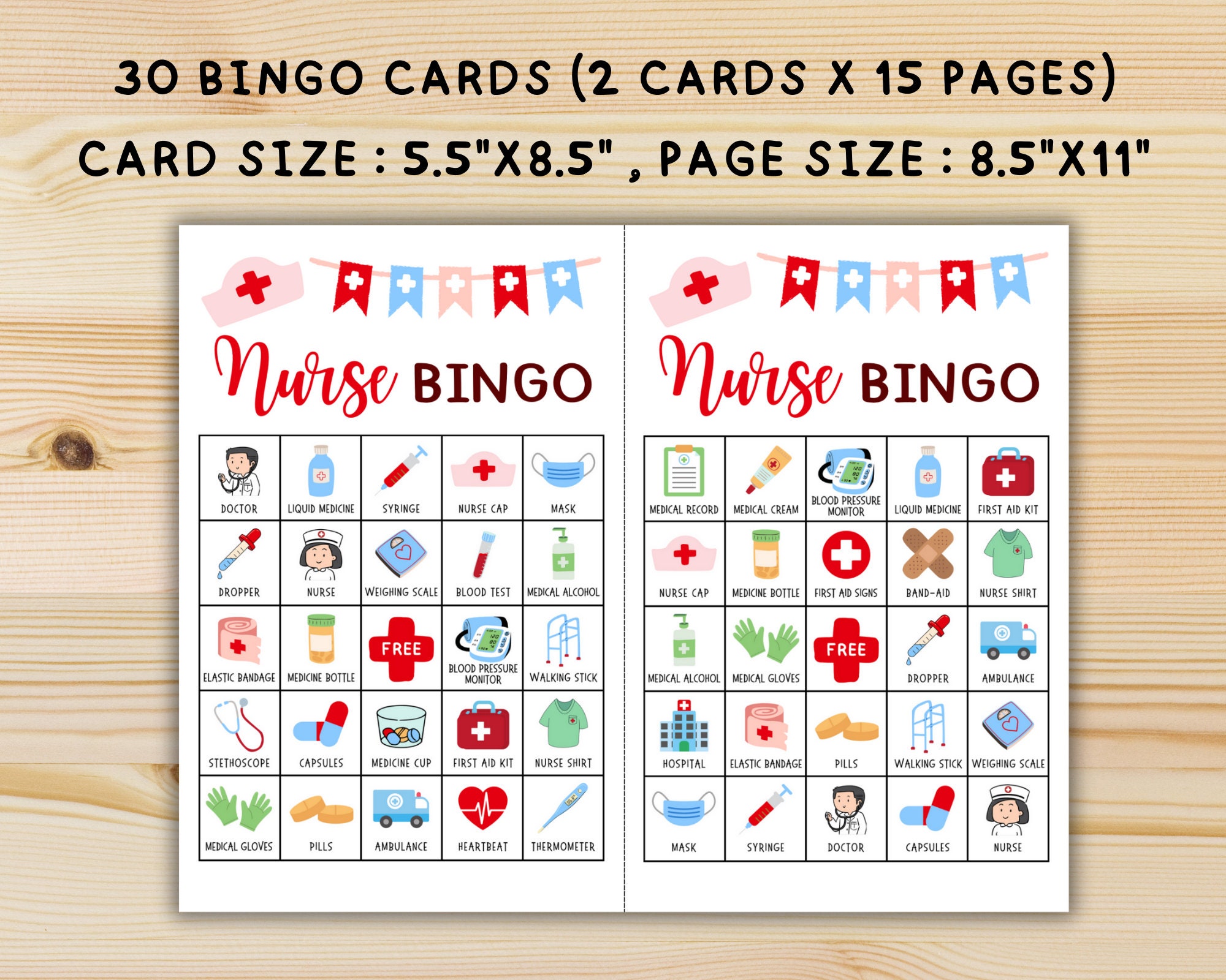 Nurse Bingo Cards Printable, Medical Bingo, Doctor Bingo, Nurse Games ...