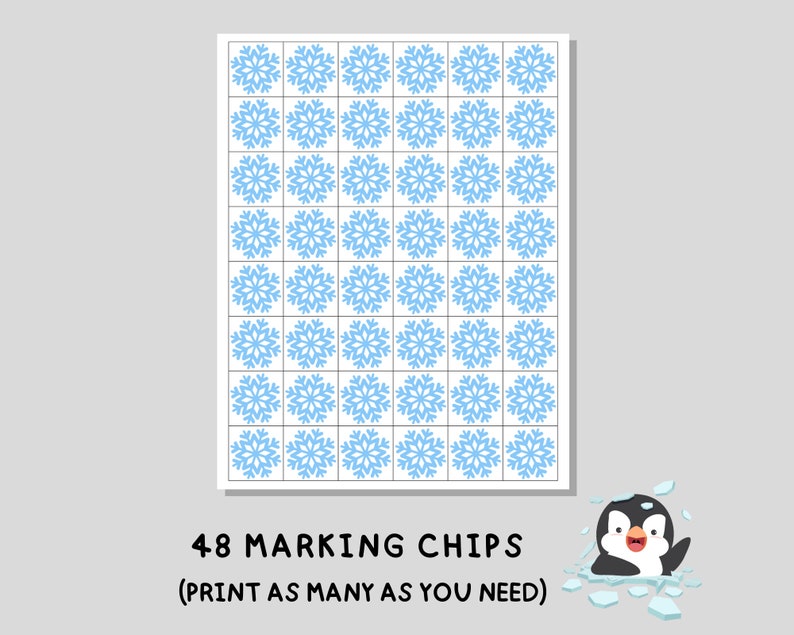 Winter Bingo Cards Printable, Penguin Bingo, Christmas Bingo Cards ...