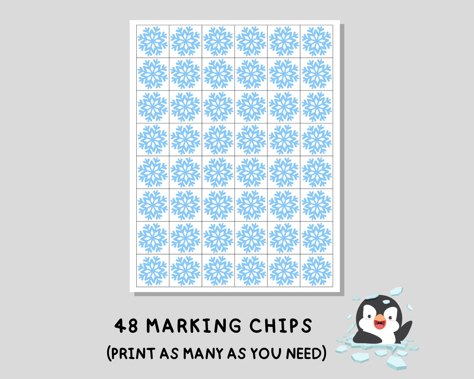 Winter Bingo Cards Printable, Penguin Bingo, Christmas Bingo Cards ...