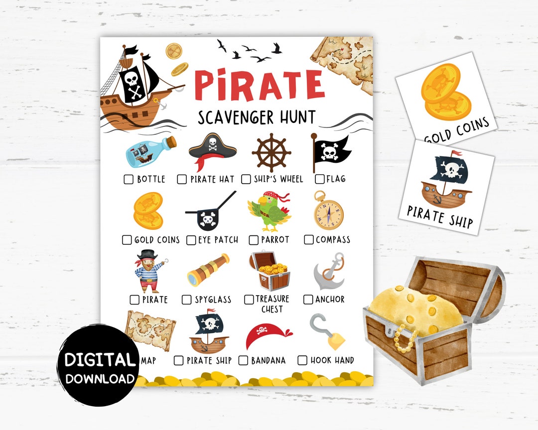 Pirate Scavenger Hunt Printable, Pirate Games, Pirate Activities ...