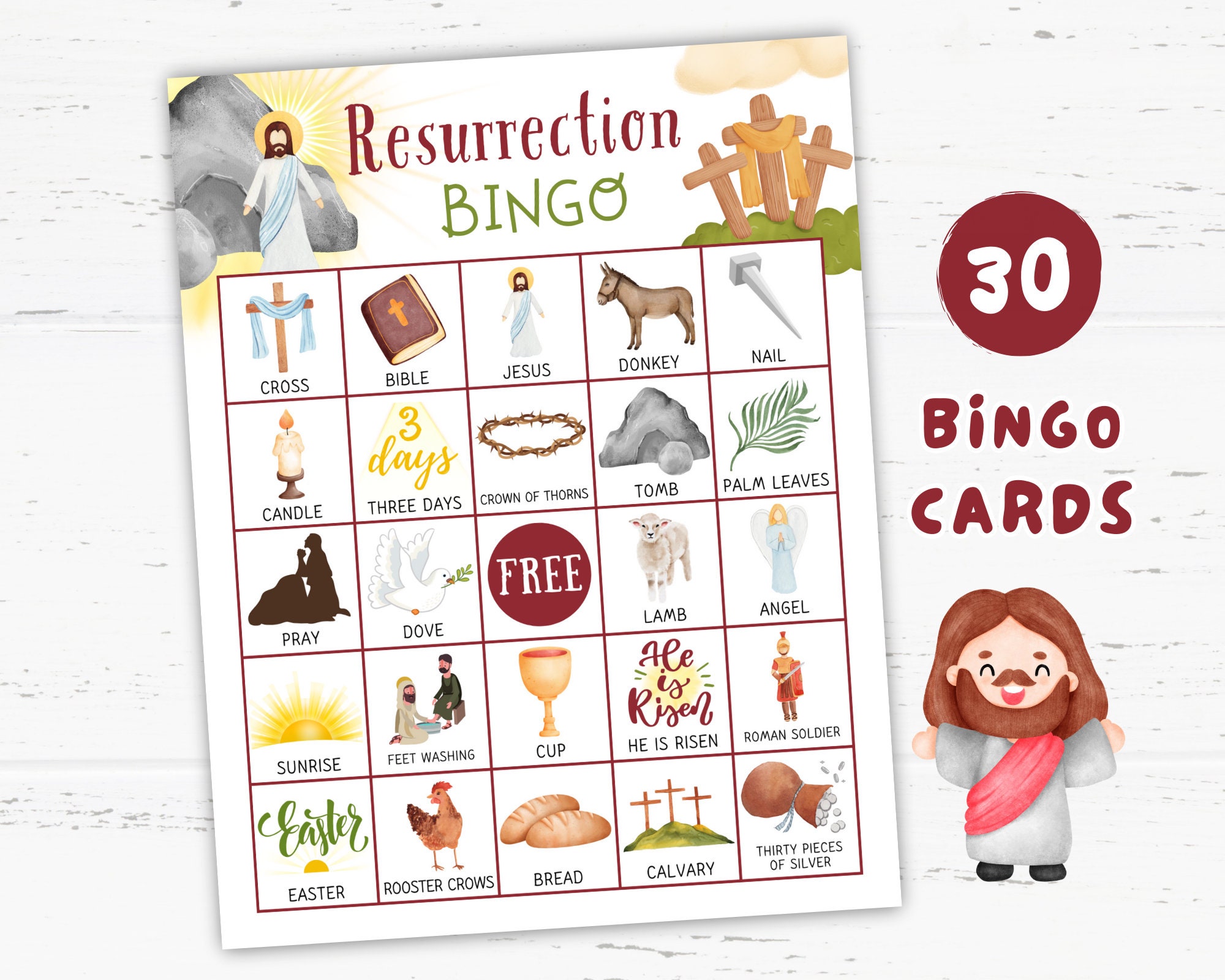 Resurrection Bingo Cards Printable, Resurrection Games, Resurrection ...