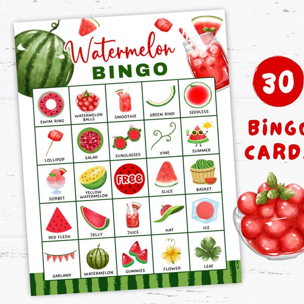 Watermelon Card - Etsy