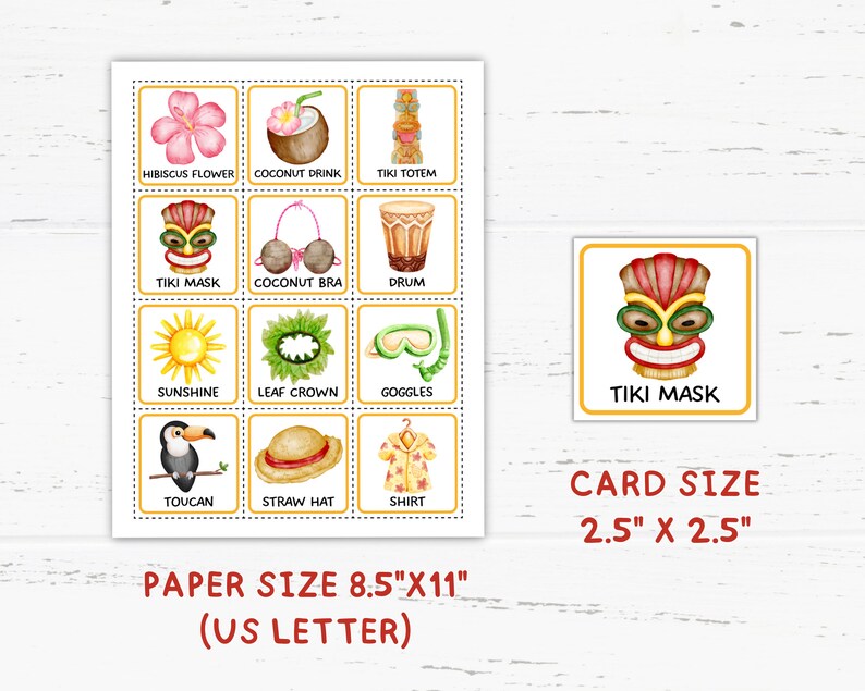 Juego de memoria Aloha imprimible, juego de correspondencias hawaiano ...