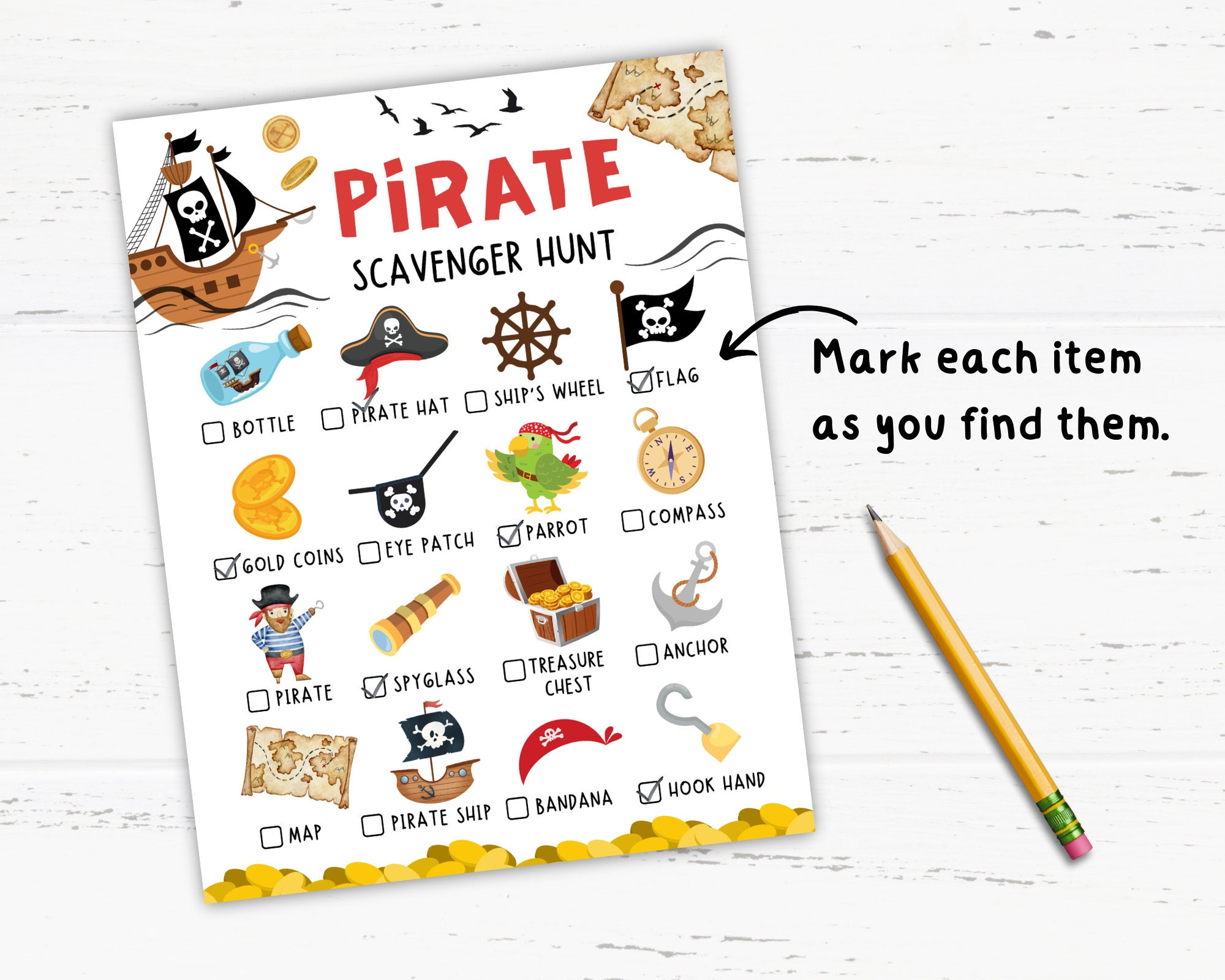 Pirate Scavenger Hunt Printable, Pirate Games, Pirate Activities ...
