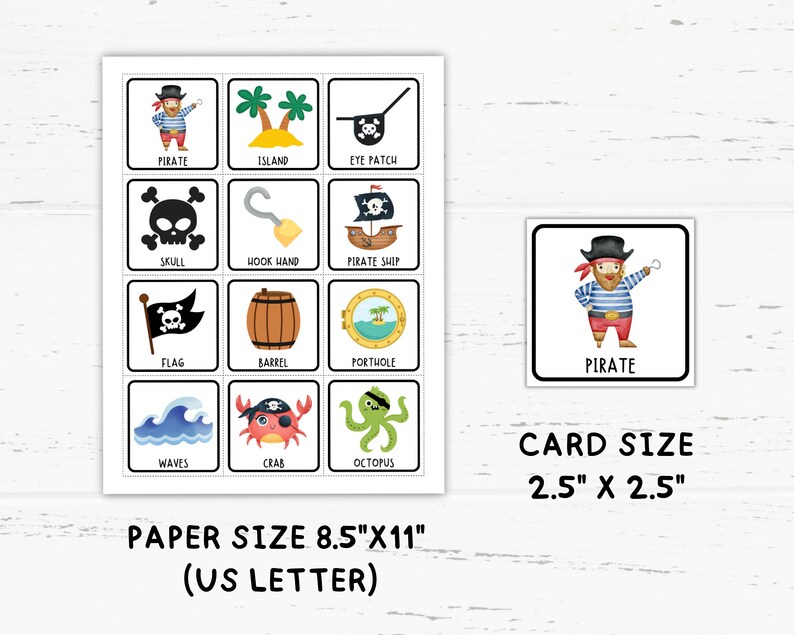 Pirate Memory Game Printable, Pirate Matching Game, Pirate Flashcards ...