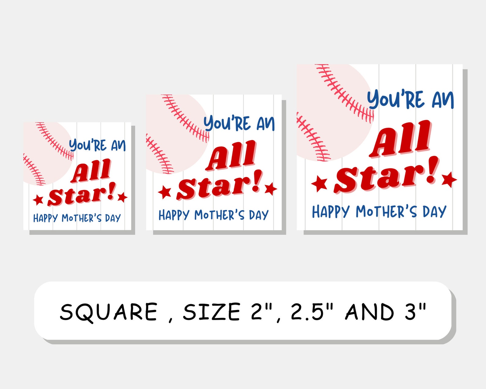 Mother's Day Gift Tags Printable, Baseball Cookie Tag, You're an All ...