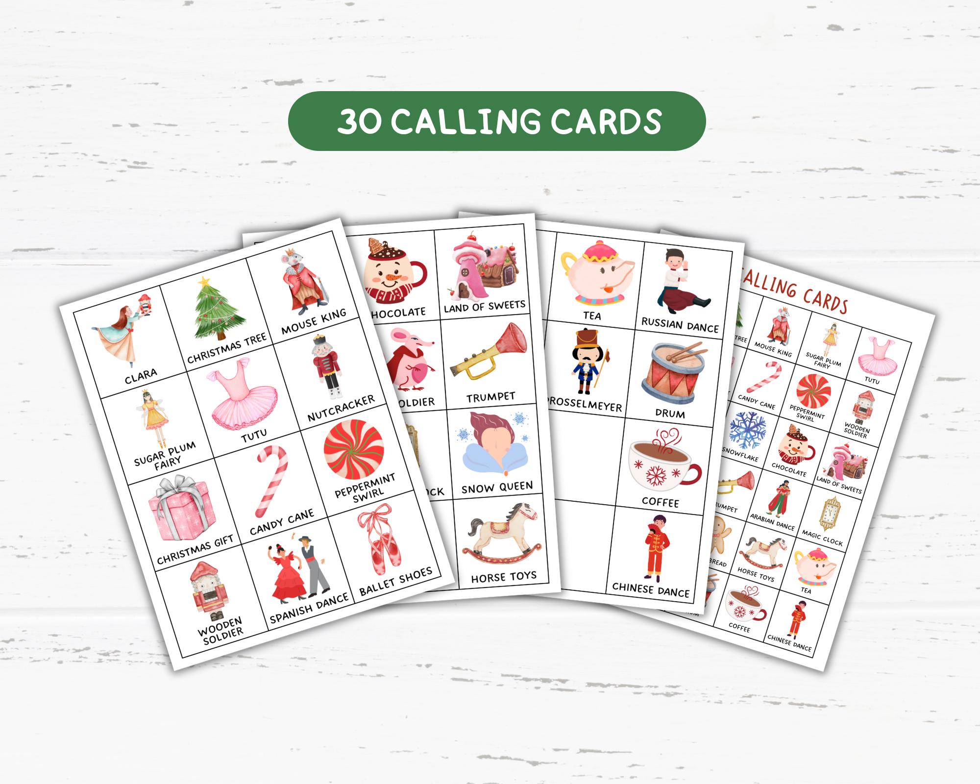 Nutcracker Bingo Game Cards Printable, Christmas Bingo Sheets ...