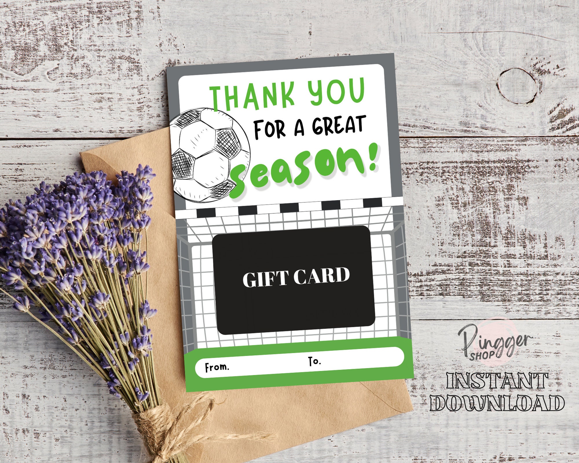 Soccer Coach Gift Card Holder, Thank You for A Great Season Soccer ...