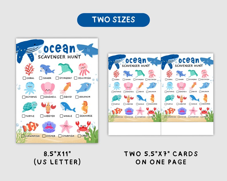 Ocean Scavenger Hunt Printable, Under the Sea Scavenger Hunt, Ocean ...