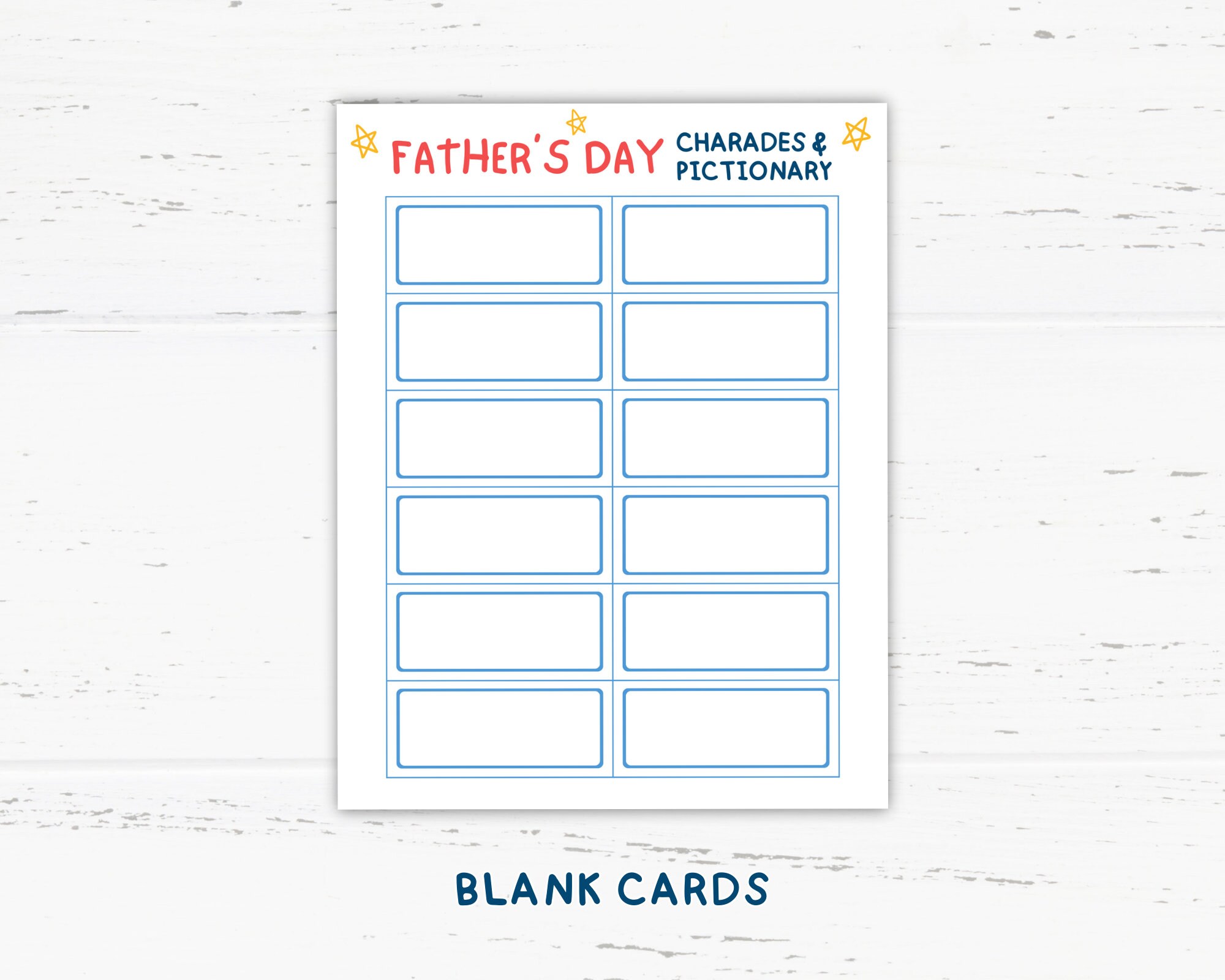 Father's Day Charades and Pictionary Game Printable, Father's Day ...