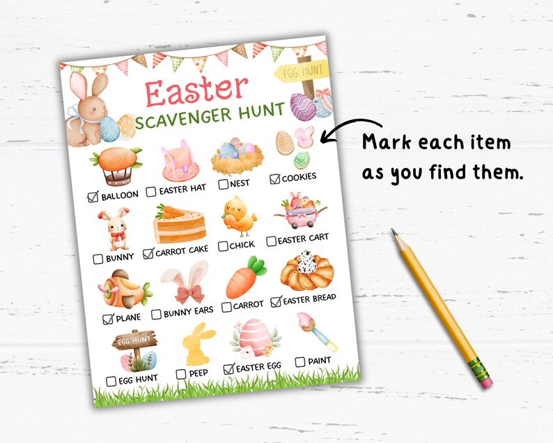 Easter Scavenger Hunt Printable for Kids, Teens and Adults, Easter ...