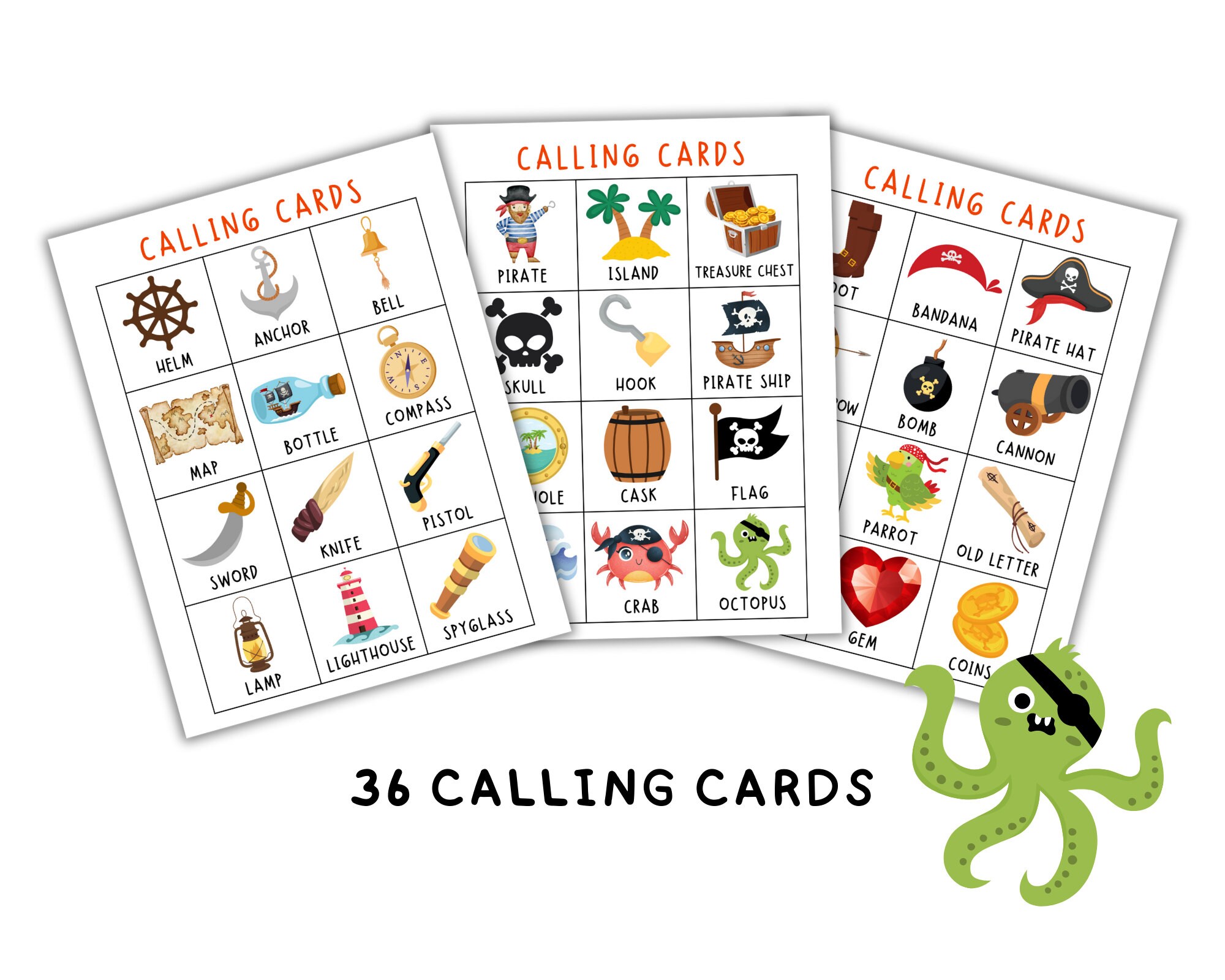 Pirate Bingo Cards, Pirate Activities, Pirate Birthday Party Printable ...