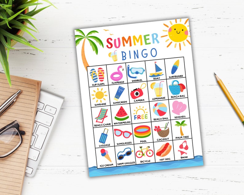 Summer Bingo Cards Printable, Summer Activities, Summer Games ...