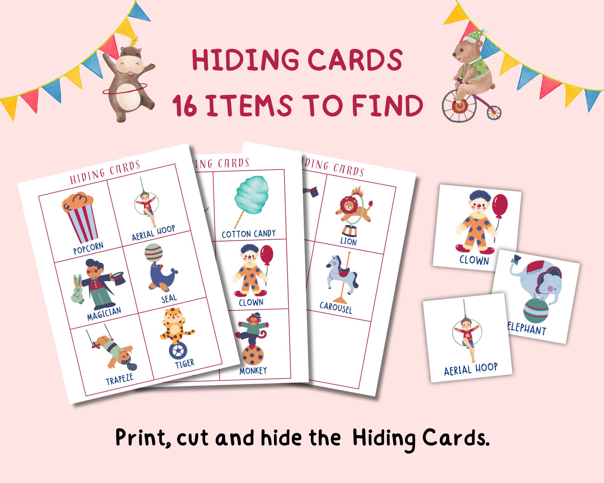 Printable Circus Scavenger Hunt, Indoor Circus Scavenger Hunt for Kids ...