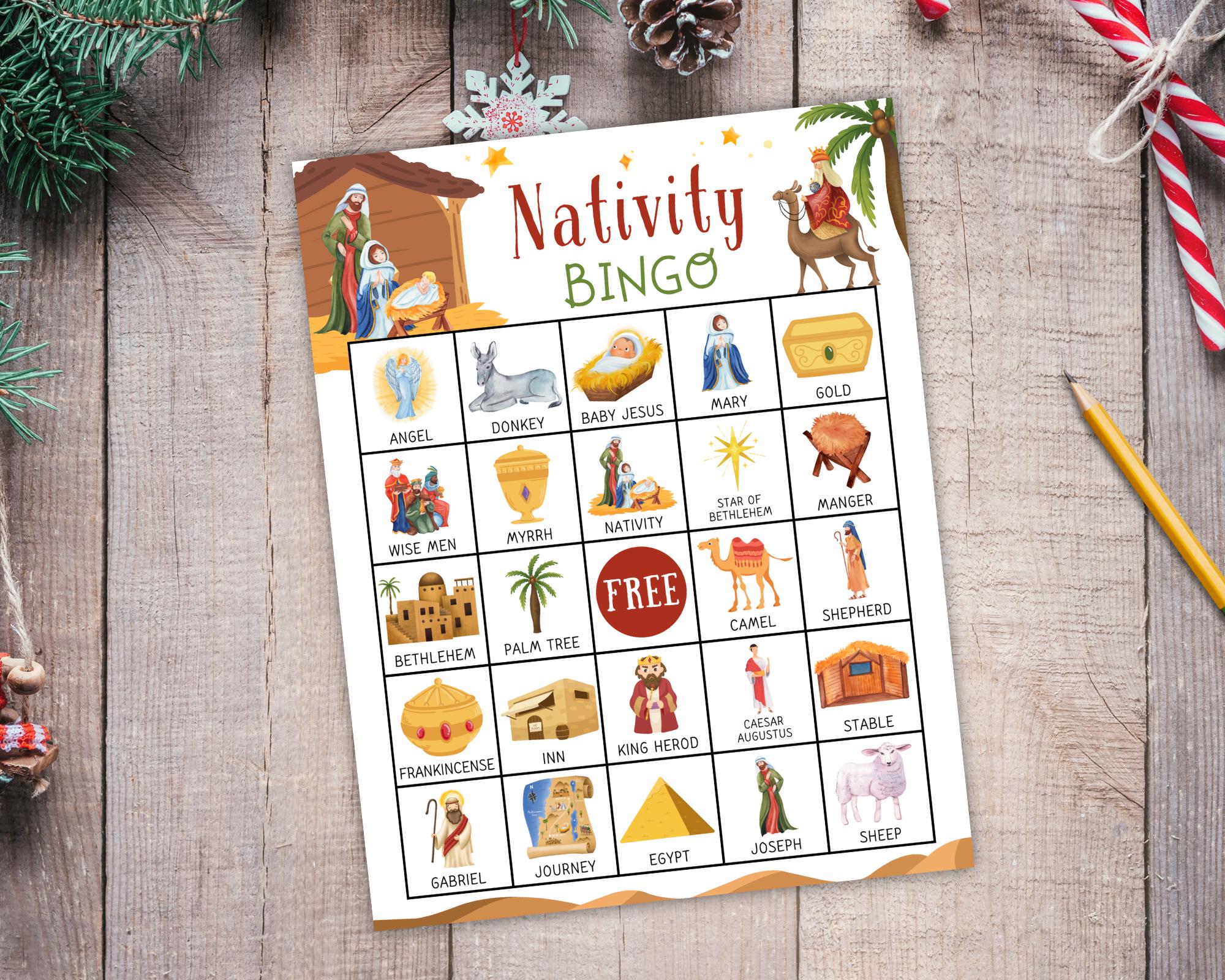 Nativity Bingo Game Cards Printable, Christmas Bingo Sheets, Nativity ...