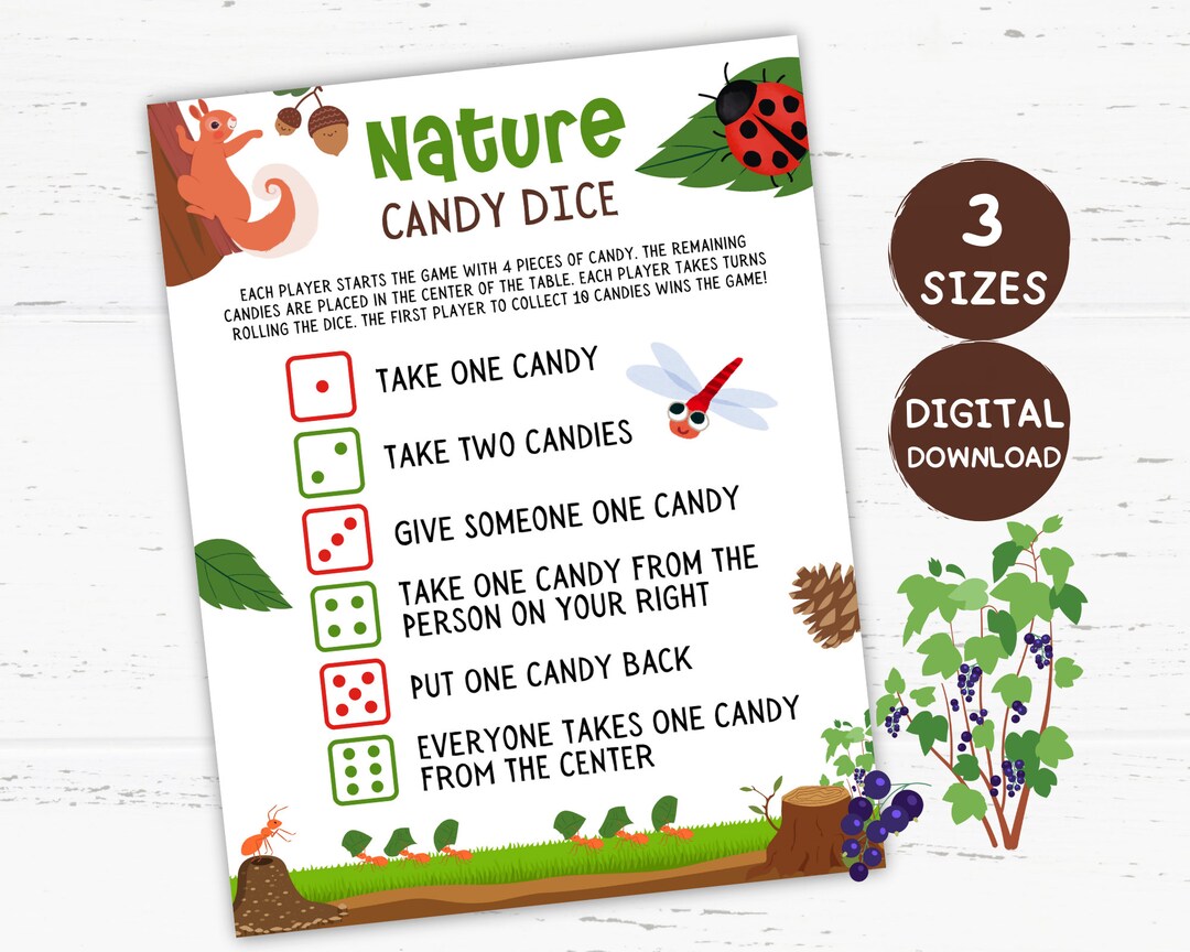 Nature Candy Dice Game, Nature Games, Nature Activities, Nature Theme ...