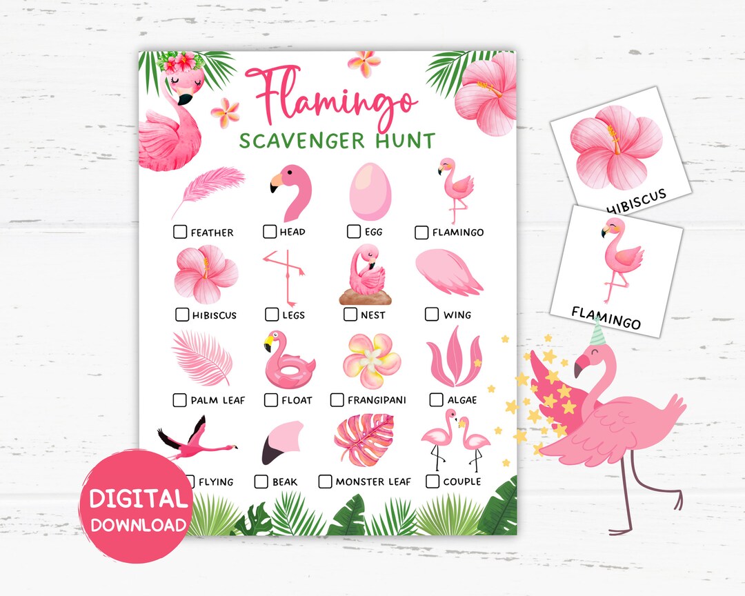 Flamingo Scavenger Hunt Printable, Flamingo Games, Summer Activities ...