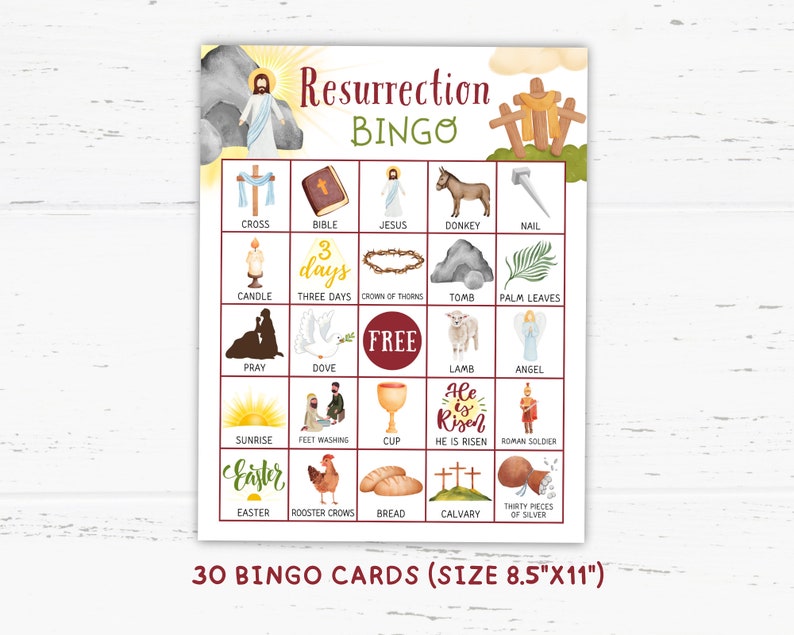 Resurrection Bingo Cards Printable, Resurrection Games, Resurrection ...