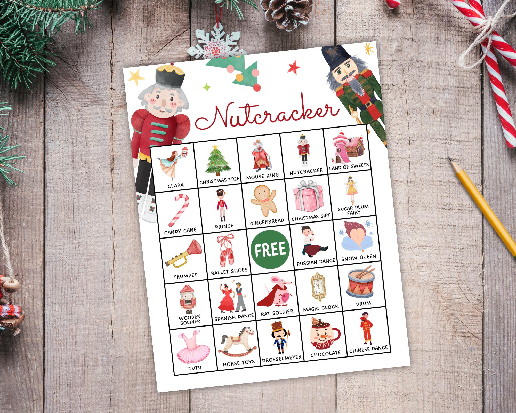 Nutcracker Bingo Game Cards Printable, Christmas Bingo Sheets ...