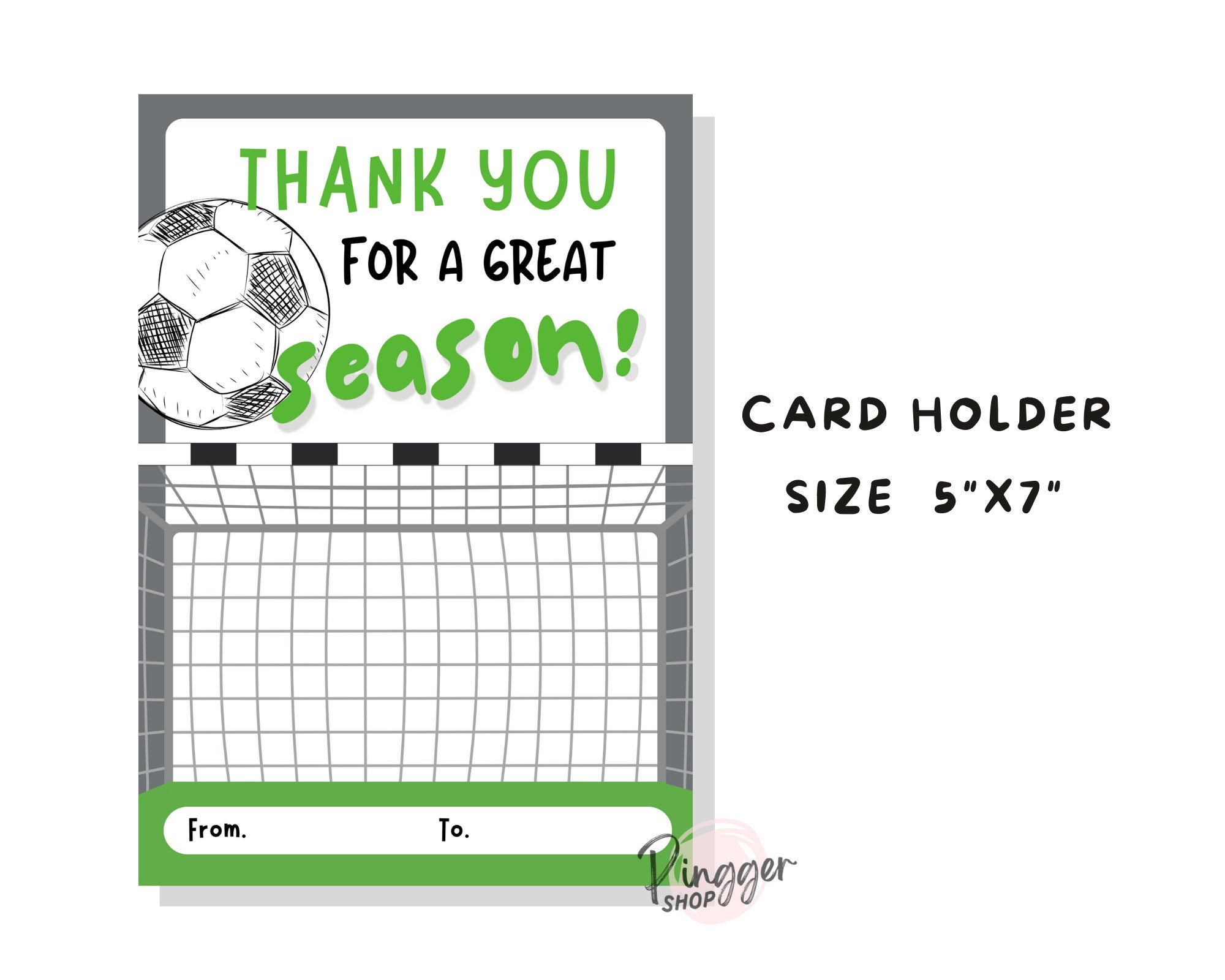 Soccer Coach Gift Card Holder, Thank You for A Great Season Soccer ...