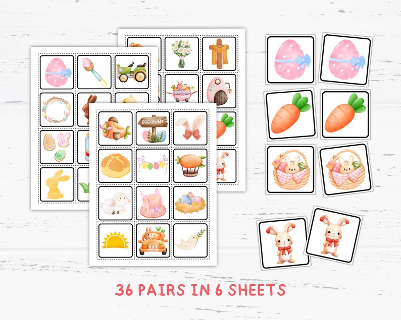 Easter Memory Game Printable for Kids, Easter Matching Game, Easter ...