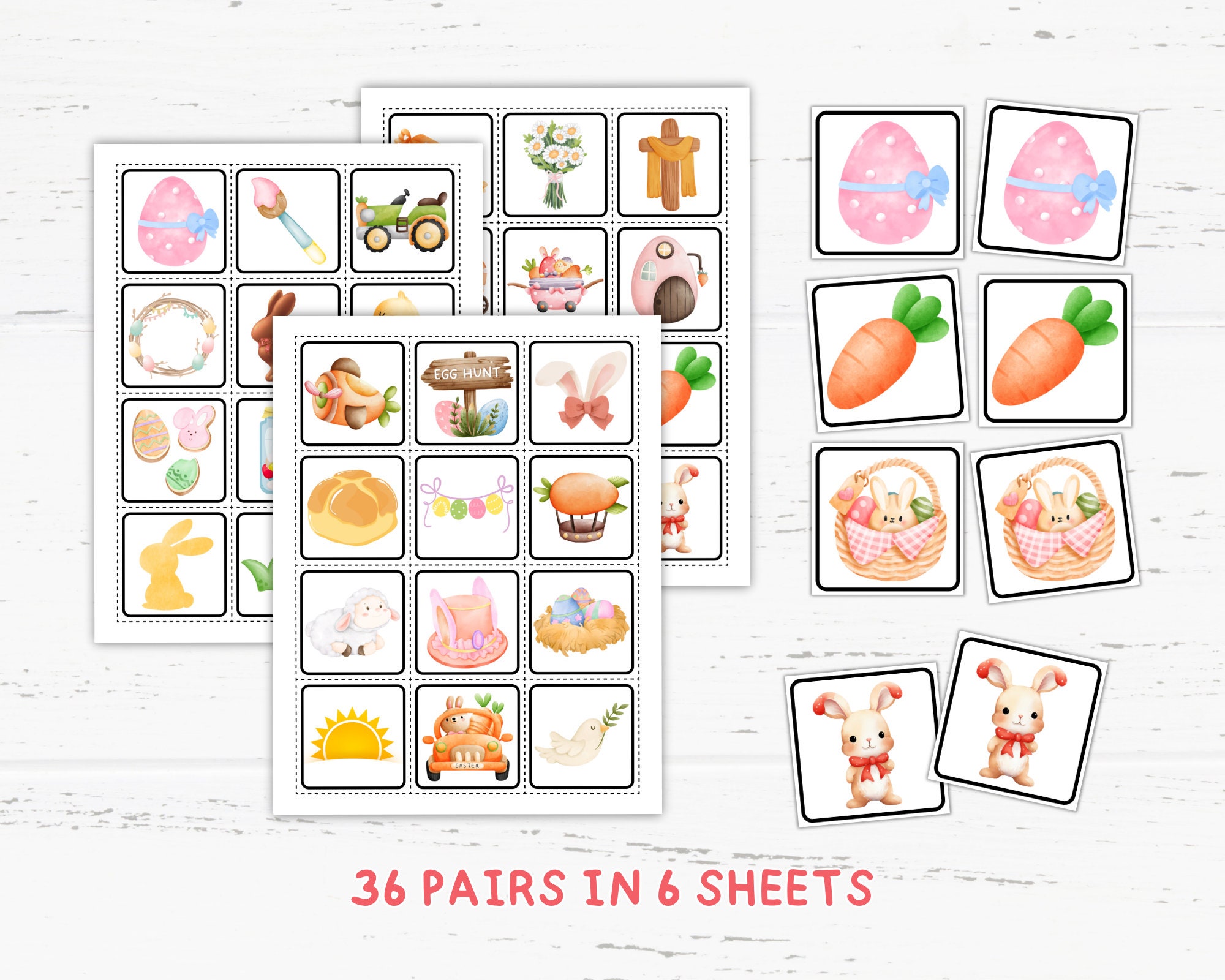 Easter Memory Game Printable for Kids, Easter Matching Game, Easter ...