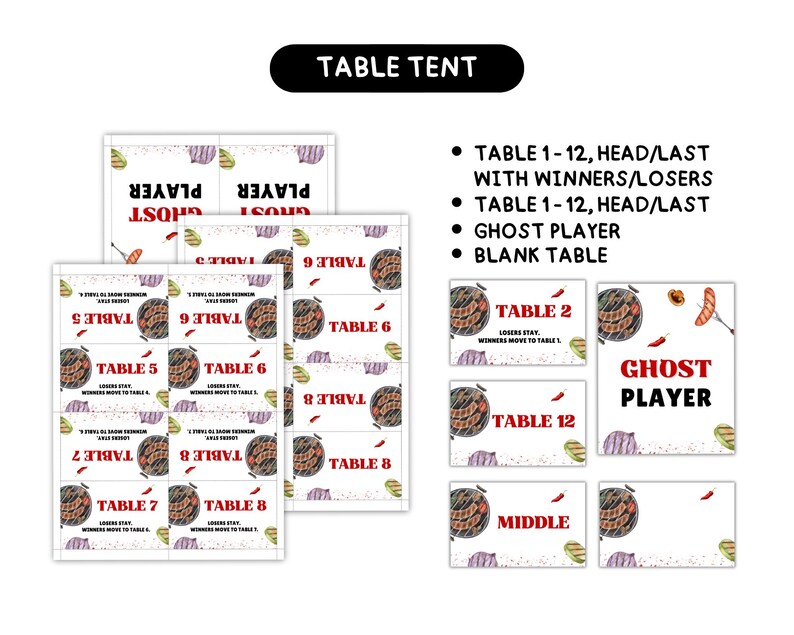 BBQ Bunco Score Card Printable, Tally Sheets, Picnic Games, BBQ ...