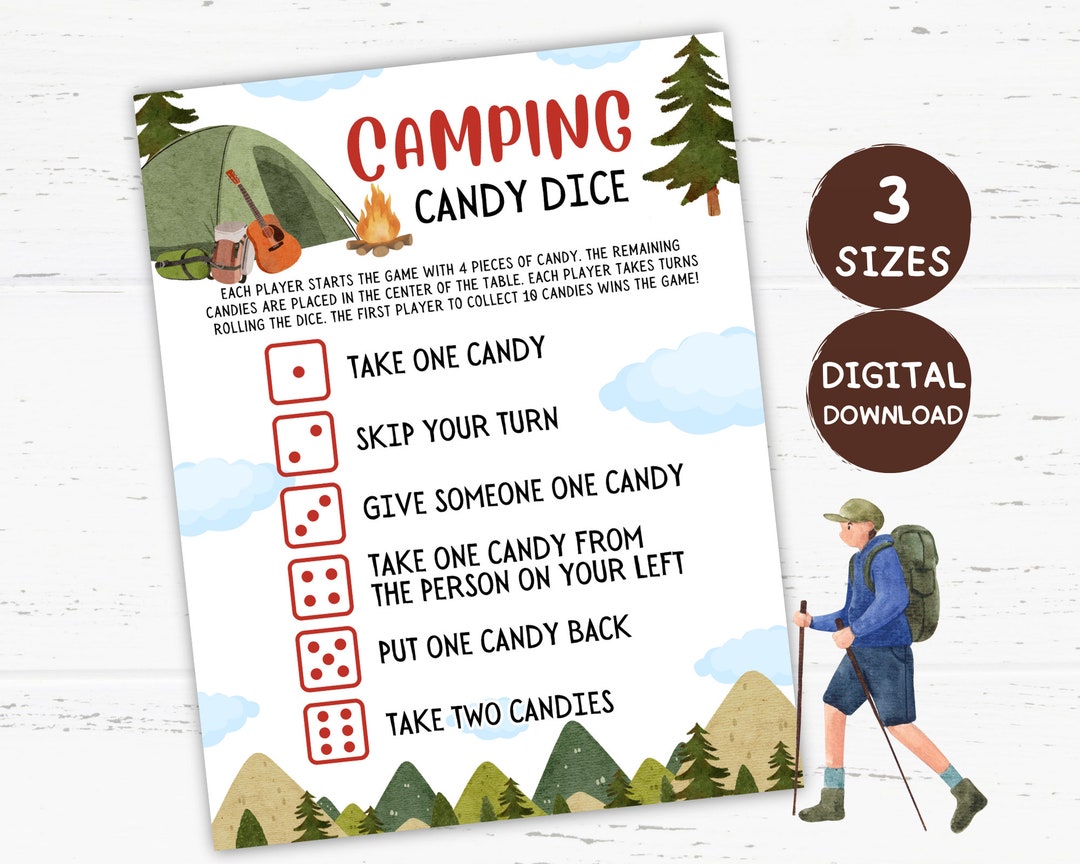 Camping Candy Dice Game, Camping Games for Kids, Teens, Camping ...