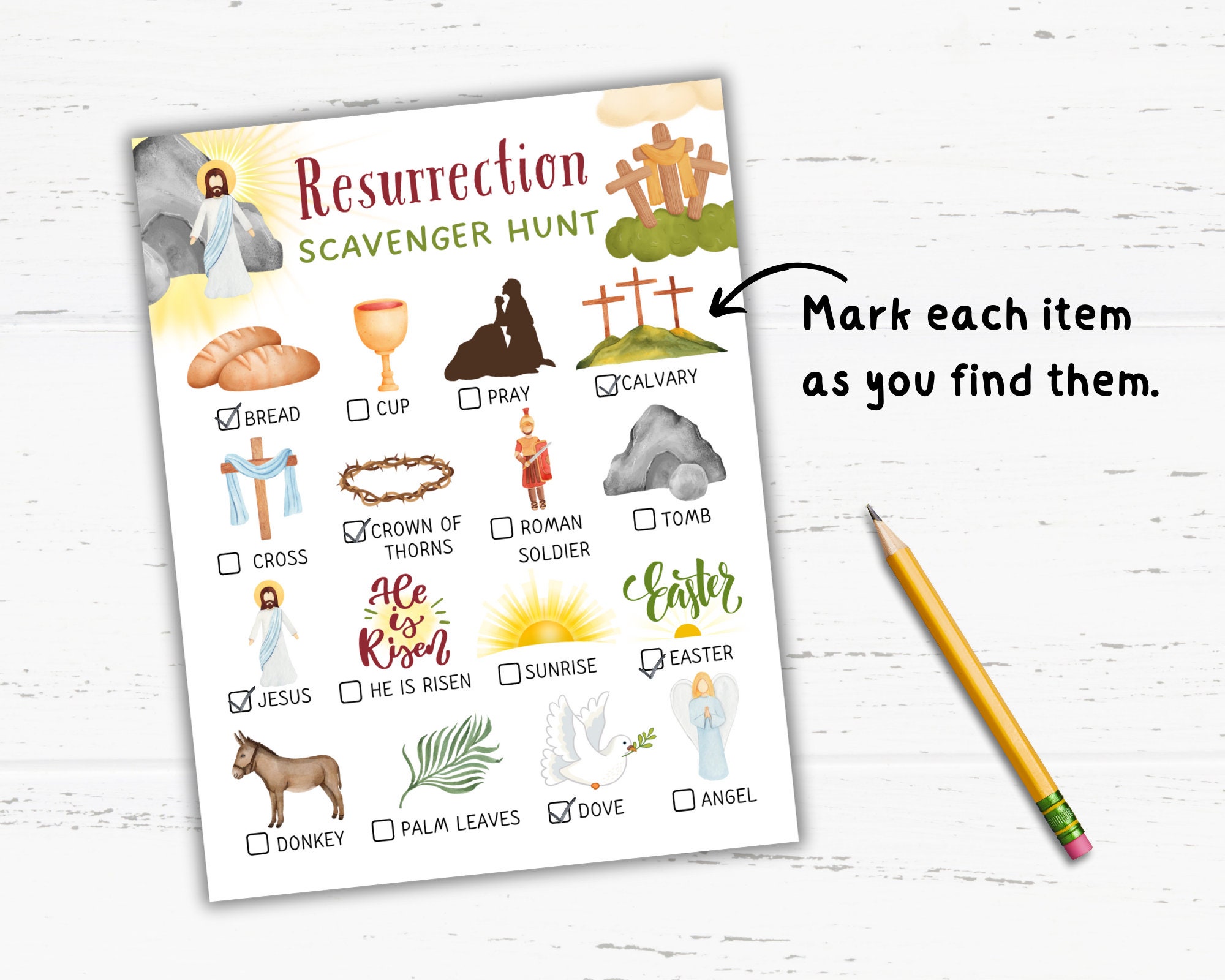 Resurrection Scavenger Hunt for Church Printable, Resurrection ...