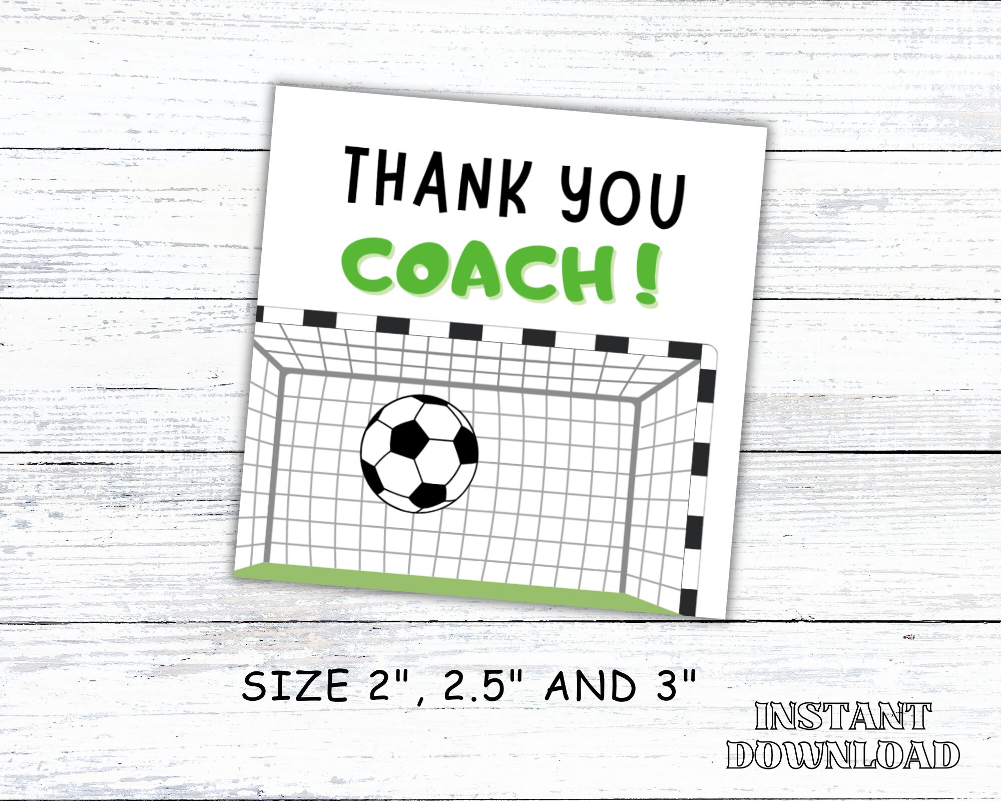Soccer Coach Appreciation Gift Tags Printable, Soccer End of Season ...